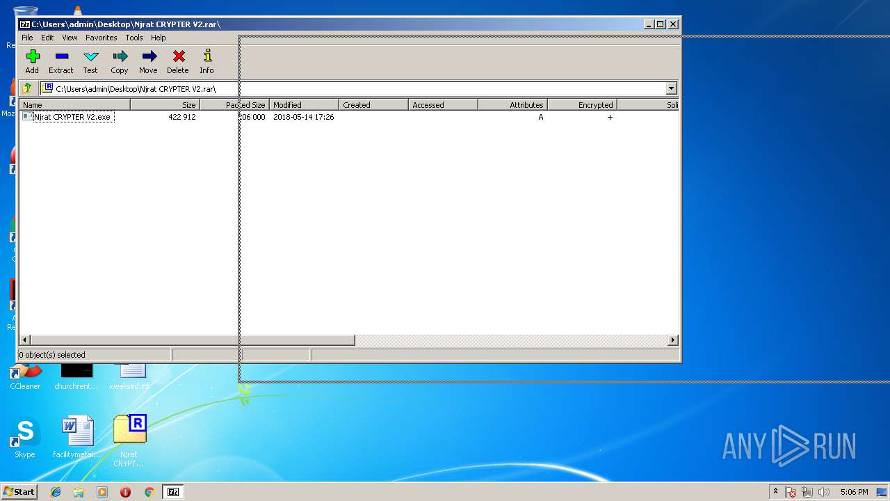 Malware analysis Njrat CRYPTER V2.rar Suspicious activity | ANY.RUN ...
