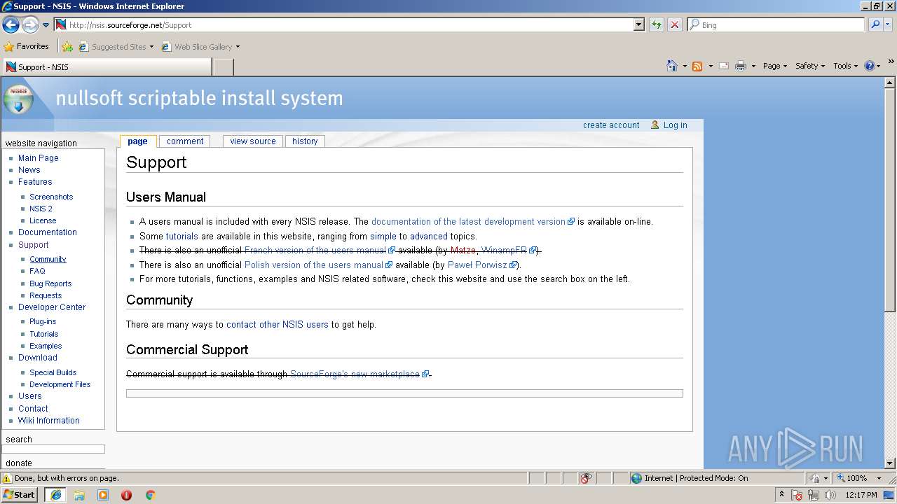 Malware analysis http://nsis.sf.net/NSIS_Error No threats detected ...