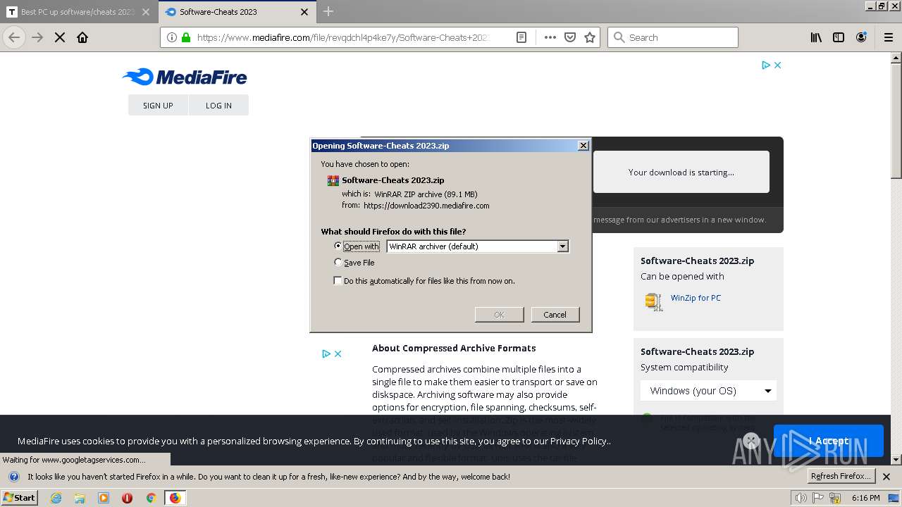 Analysis https://telegra.ph/Software-2023-02-21-6 Malicious activity - Interactive analysis ANY.RUN