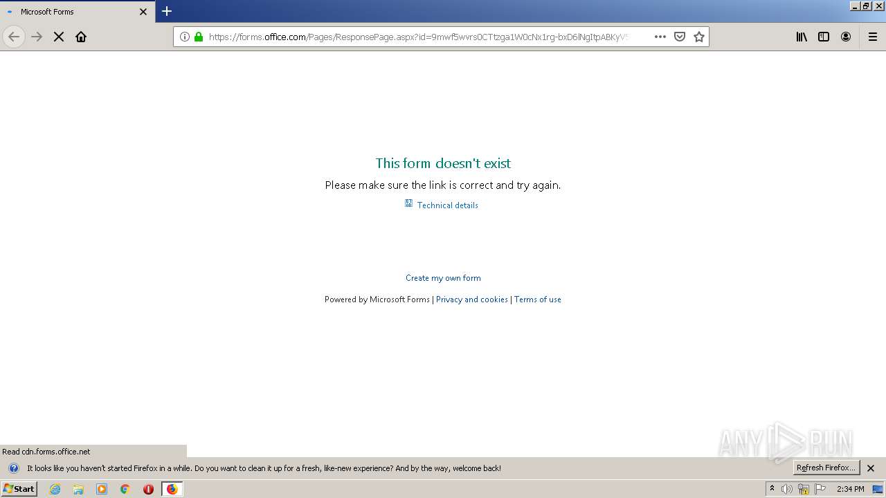 Malware analysis https://forms.office.com/Pages/ResponsePage.aspx?id=9mwf5wvrs0CTtzga1W0cNx1rg ...
