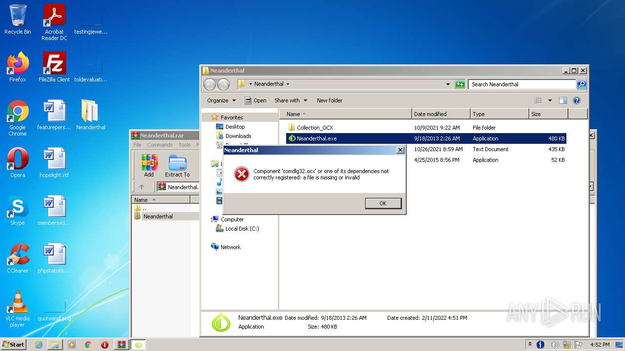 Malware Analysis Neanderthal.rar Malicious Activity