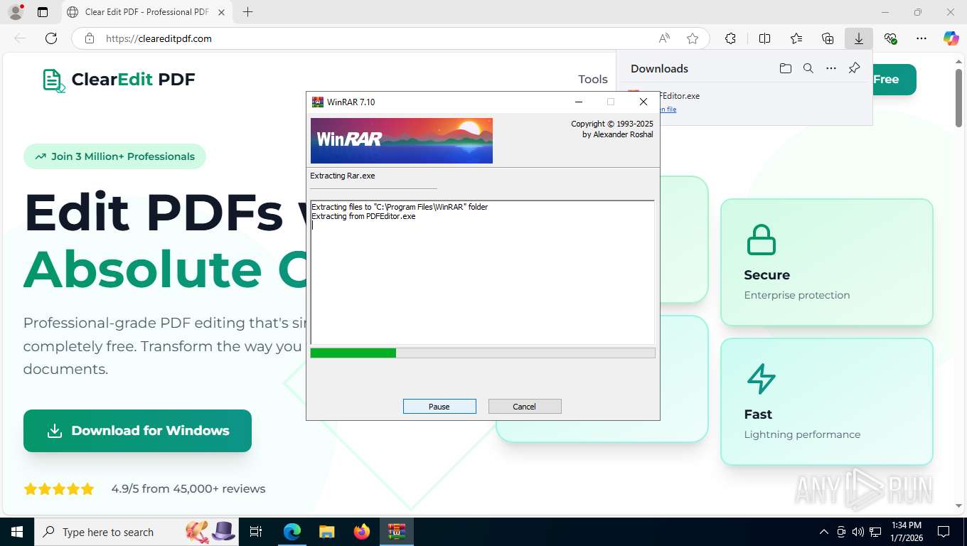 Malware analysis https://cleareditpdf.com Malicious activity | ANY.RUN ...