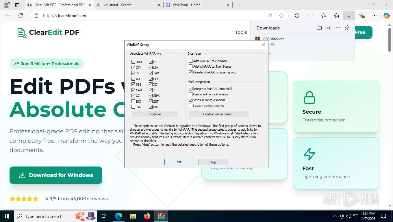 Malware analysis https://cleareditpdf.com Malicious activity | ANY.RUN - Malware Sandbox Online