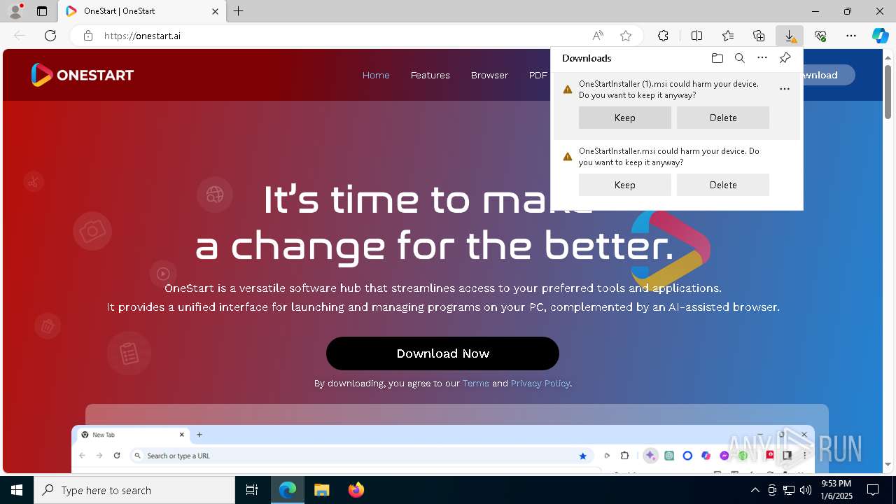 Malware analysis onestart.ai Malicious activity | ANY.RUN - Malware Sandbox Online