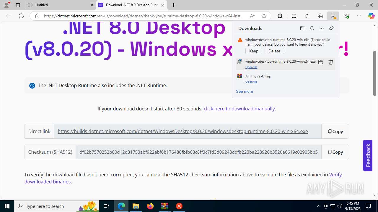 Malware analysis https://github.com/Babyhamsta/Aimmy/releases/download/v2.4.1/AimmyV2.4.1.zip ...