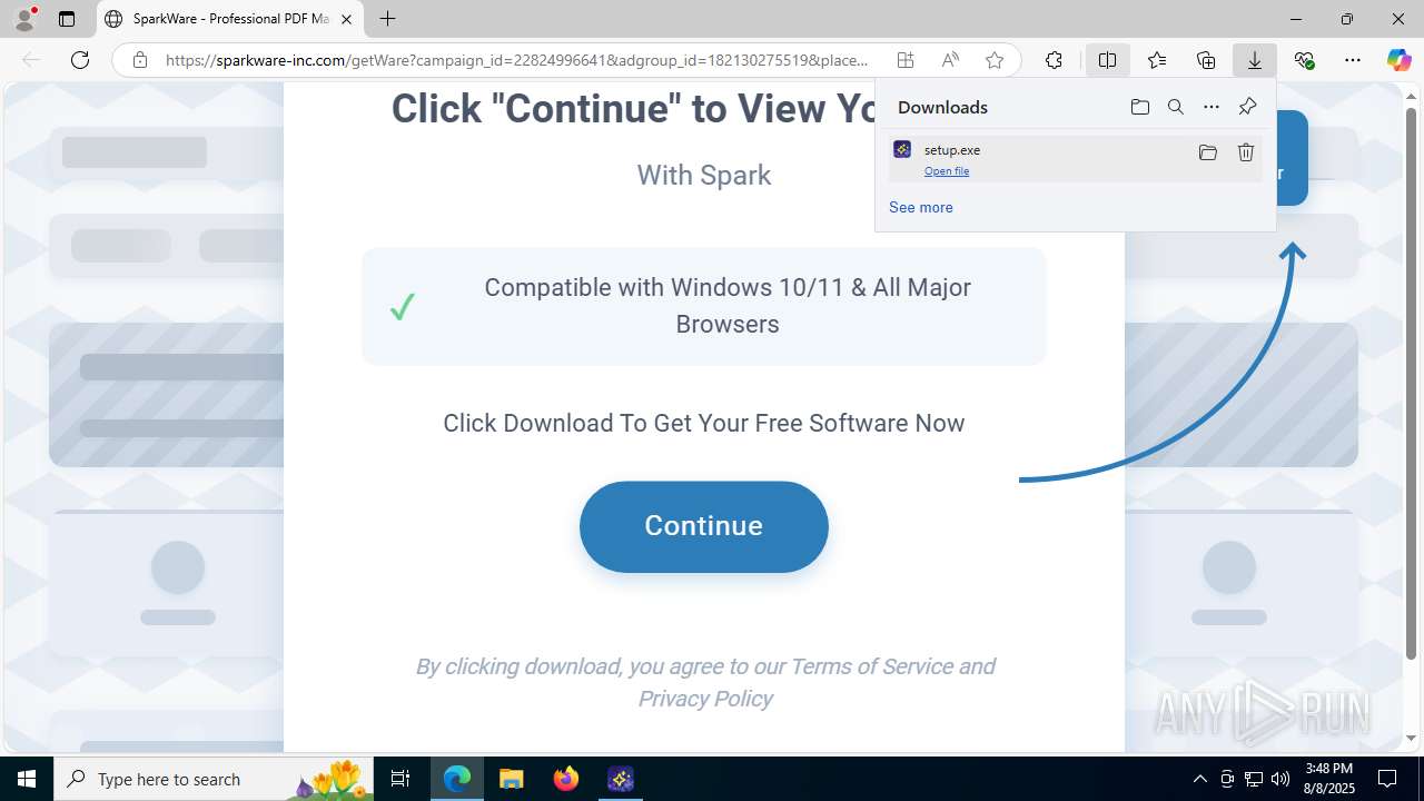 Malware analysis https://sparkware-inc.com/getWare?campaign_id ...