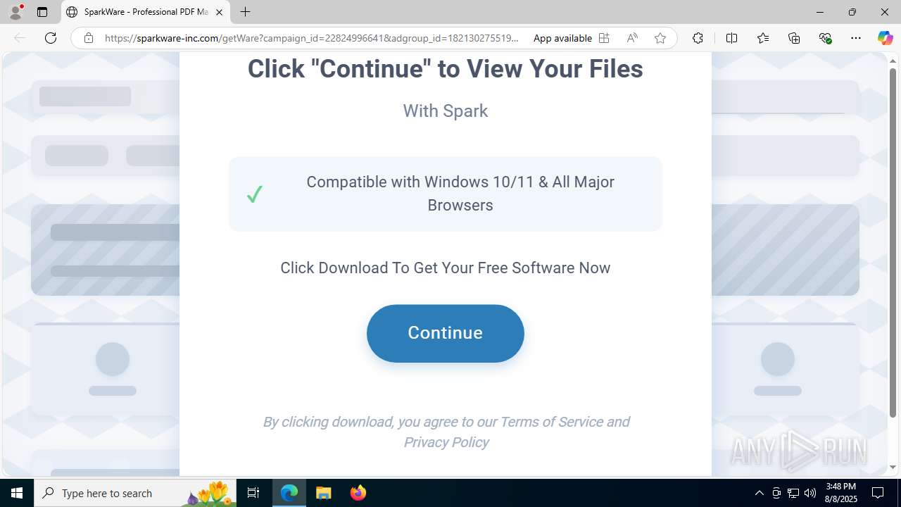 Malware analysis https://sparkware-inc.com/getWare?campaign_id=22824996641&adgroup_id ...