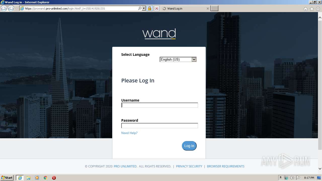 Malware analysis https://prowand.pro-unlimited.com/login.html?_t ...