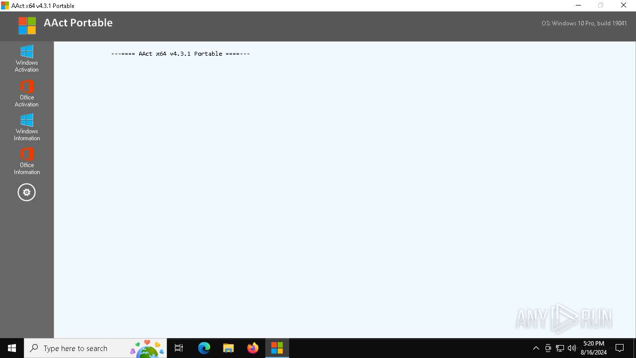 Malware analysis AAct_x64.exe Malicious activity | ANY.RUN - Malware Sandbox Online
