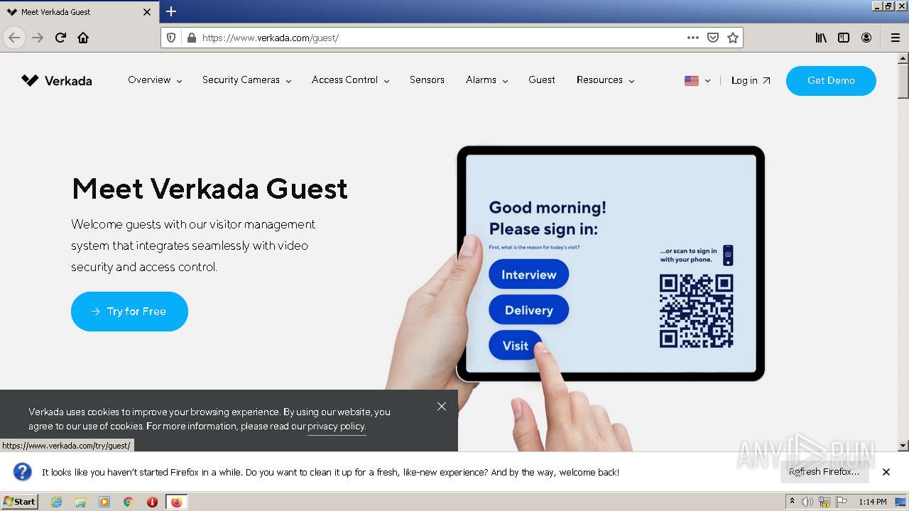 Malware analysis https://linkprotect.cudasvc.com/url?a=https%3a%2f%2fverkada.com%2fguest%2f&c=E ...