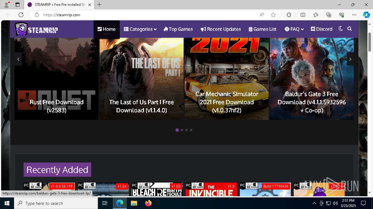 Malware analysis https://steamrip.com/ Malicious activity | ANY.RUN ...