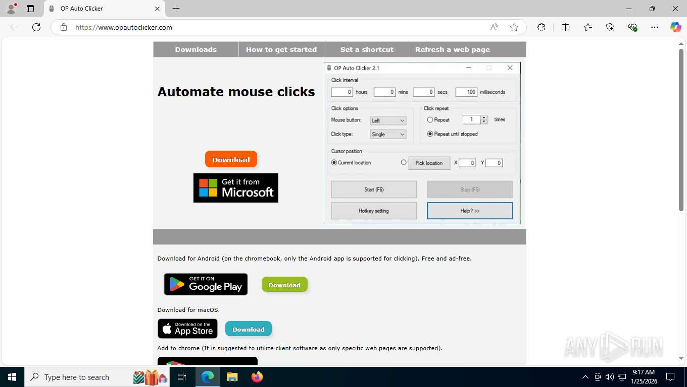 Malware analysis https://www.opautoclicker.com No threats detected ...