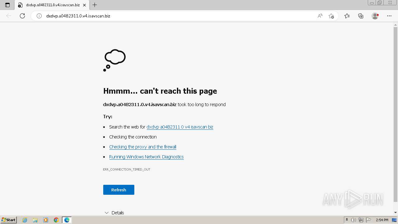 Malware Analysis Http: Dxdvp.a0482311.0.v4.isavscan.biz Malicious