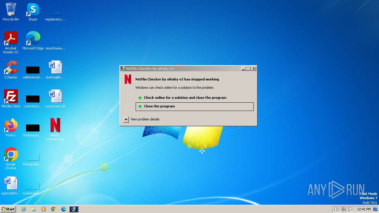Malware analysis Netflix Checker.exe Malicious activity | ANY.RUN ...