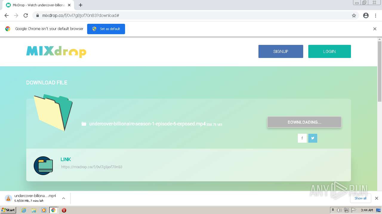 Malware analysis https://mixdrop.co/f/0vl7g8jof70n83?download Malicious ...