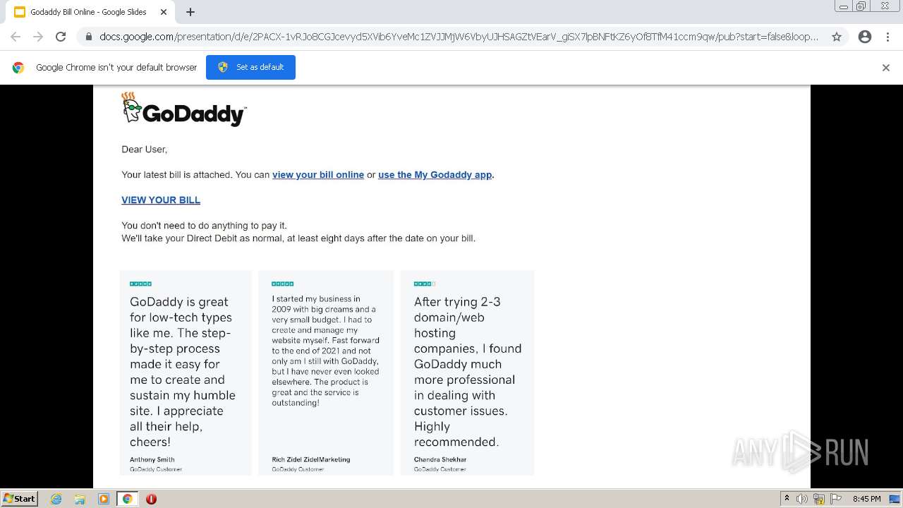 Malware Analysis Https: Docs.google.com Presentation D E 2pacx