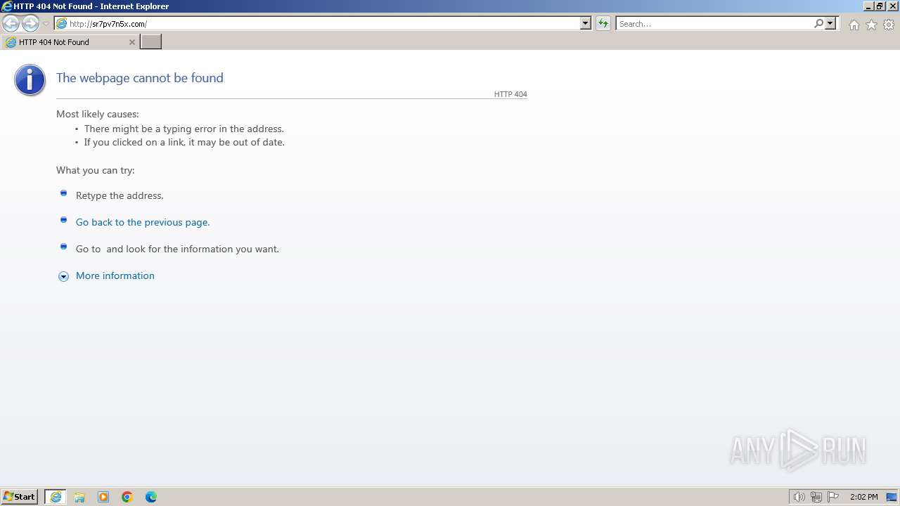 Malware analysis sr7pv7n5x.com Malicious activity | ANY.RUN - Malware ...