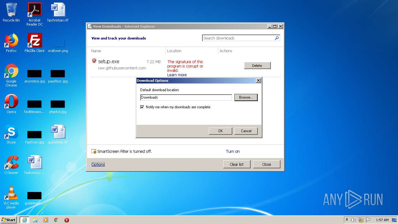 Malware analysis https://raw.githubusercontent.com/brelox/fedexapp ...