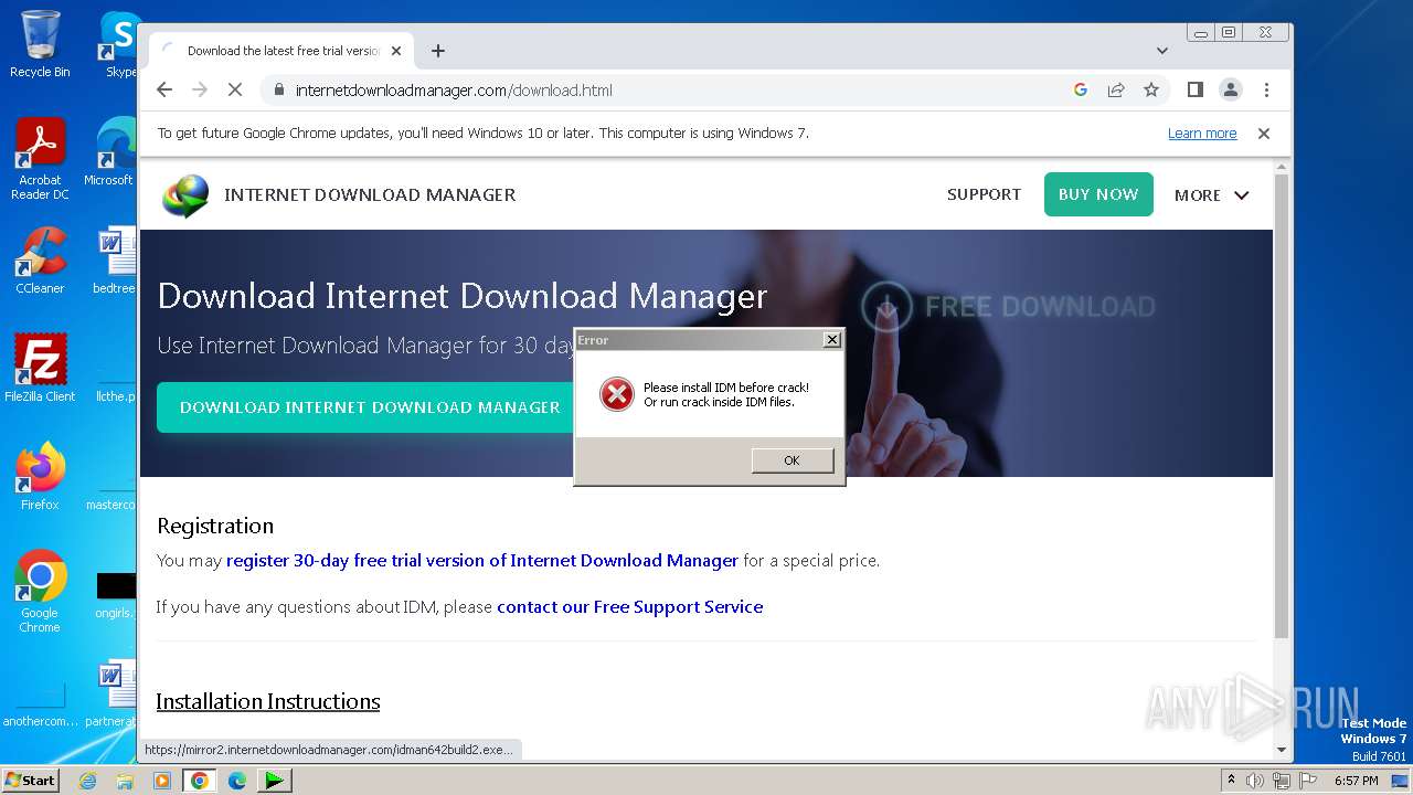Malware Analysis Idm 6.4x Crack V18.2.exe Malicious Activity