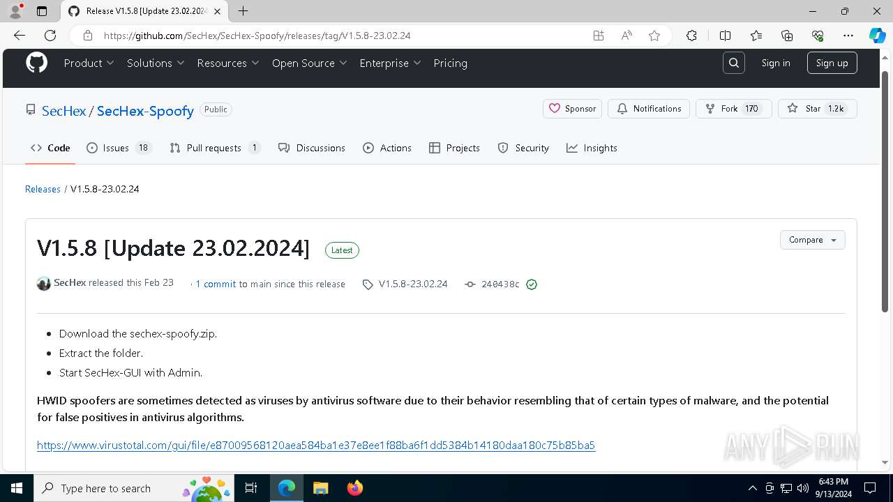 Malware analysis https://github.com/SecHex/SecHex-Spoofy Malicious ...