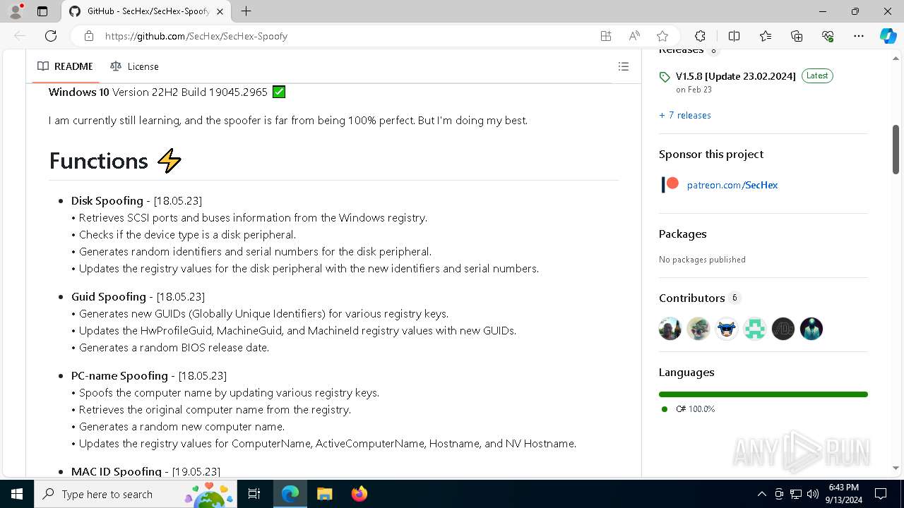 Malware analysis https://github.com/SecHex/SecHex-Spoofy Malicious ...