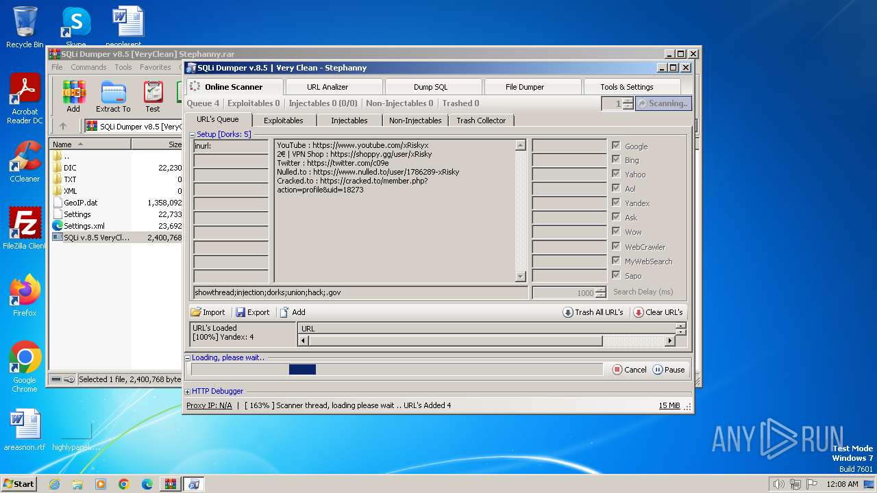 Malware Analysis Sqli Dumper V8.5 [veryclean] Stephanny.rar Malicious 