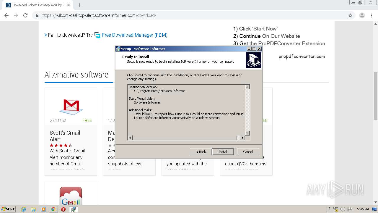 Malware analysis https://valcom-desktop-alert.software.informer.com/ Malicious activity | ANY ...