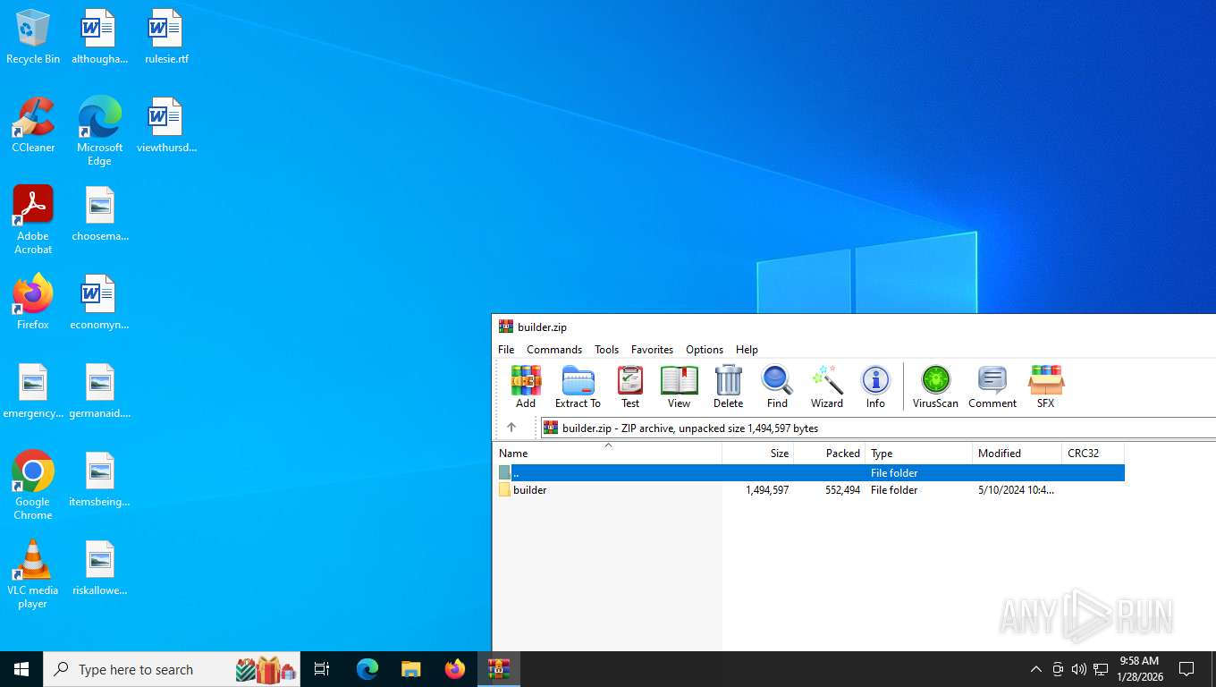 Malware analysis builder.zip No threats detected | ANY.RUN - Malware ...