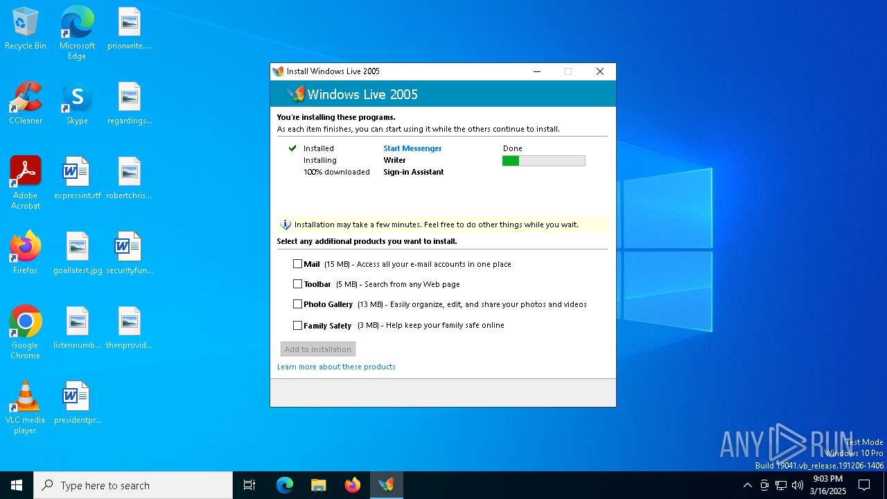 Analysis Windows Live 2005 Installer.exe (MD5 ...