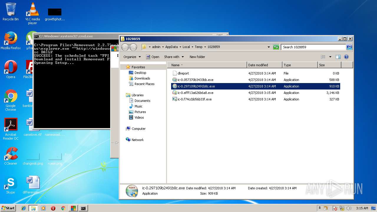 Malware analysis Removewat 2.2.7.exe Malicious activity | ANY.RUN ...