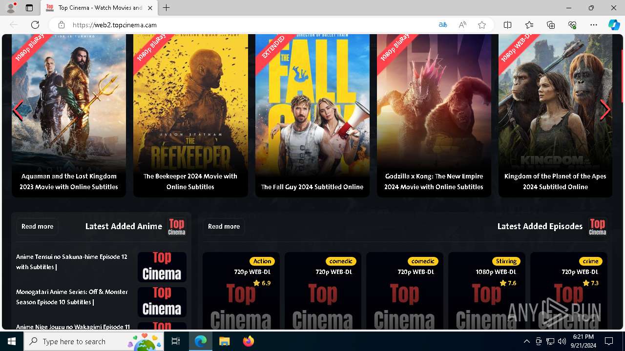 Malware analysis web2.topcinema.cam Malicious activity | ANY.RUN ...