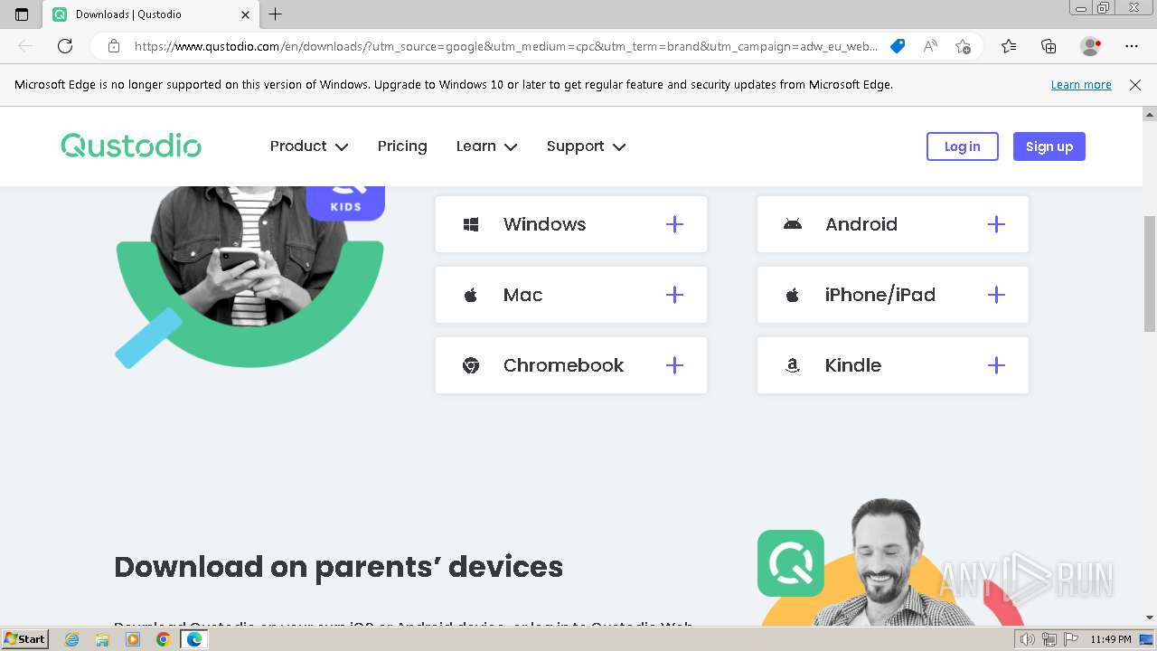 Malware analysis www.qustodio.com/download Malicious activity | ANY.RUN ...