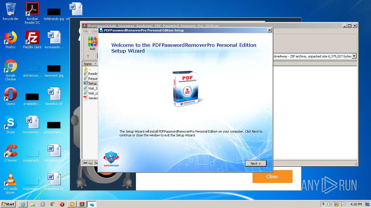 Malware analysis SharewareOnSale_Giveaway_XenArmor_PDF_Password_Remover ...