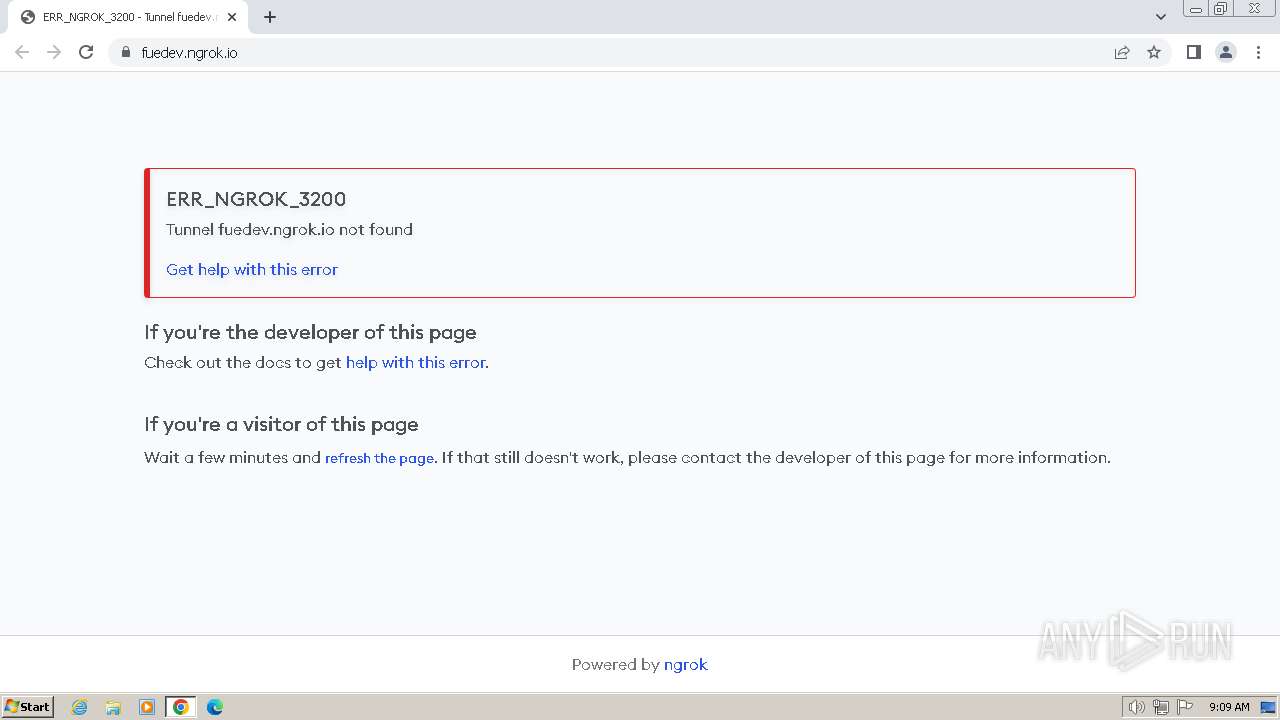 Malware analysis fuedev.ngrok.io Malicious activity | ANY.RUN - Malware ...