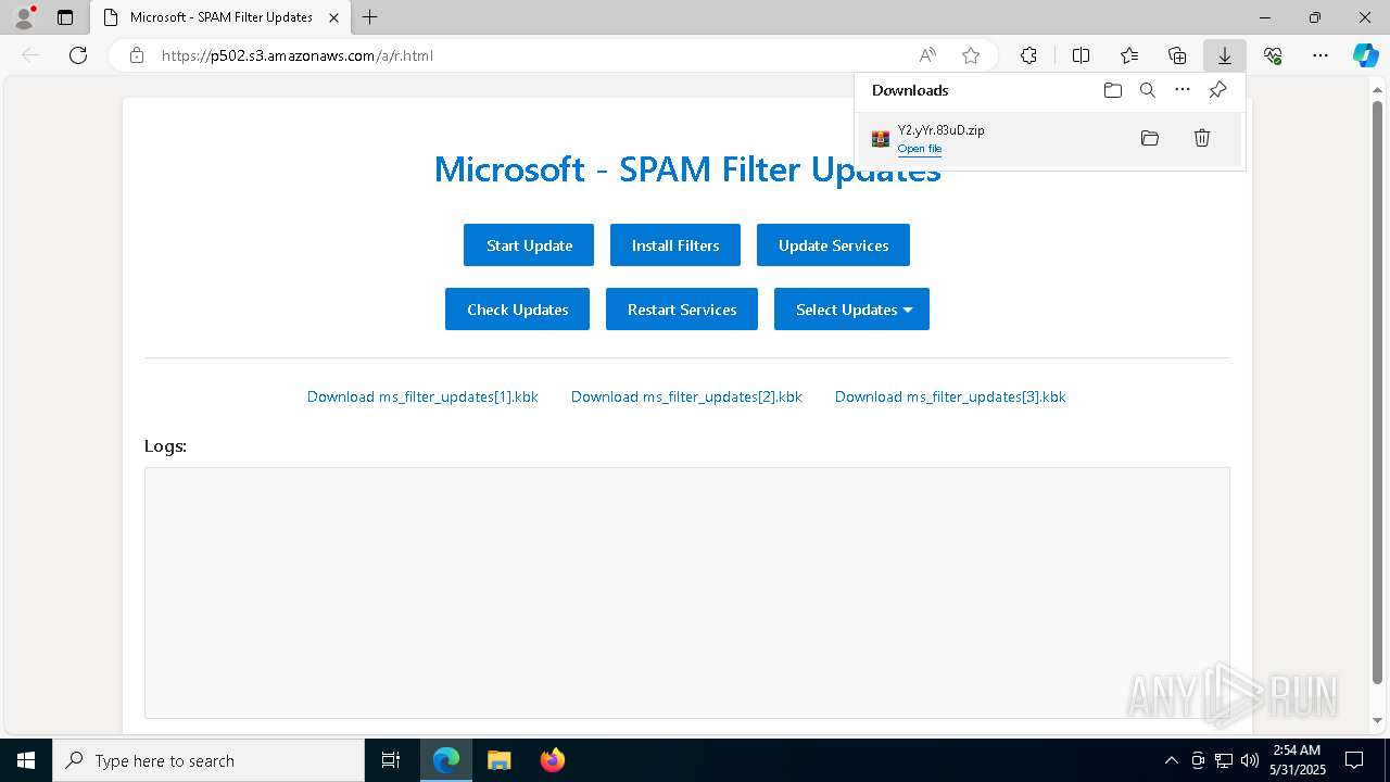Analysis https://p502.s3.amazonaws.com/a/r.html No threats detected - Interactive analysis ANY.RUN