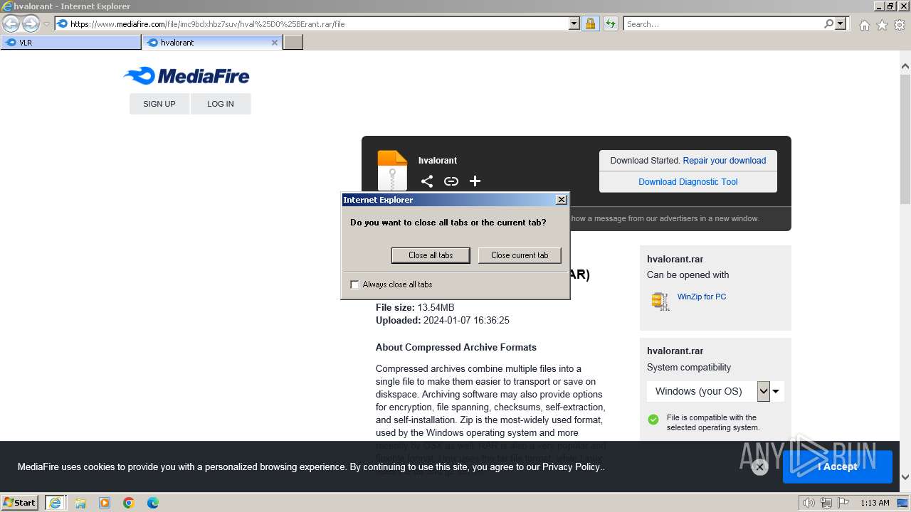 Malware analysis https://www.mediafire.com/folder/w6m7vx90n20uc/VLR Malicious activity | ANY.RUN ...