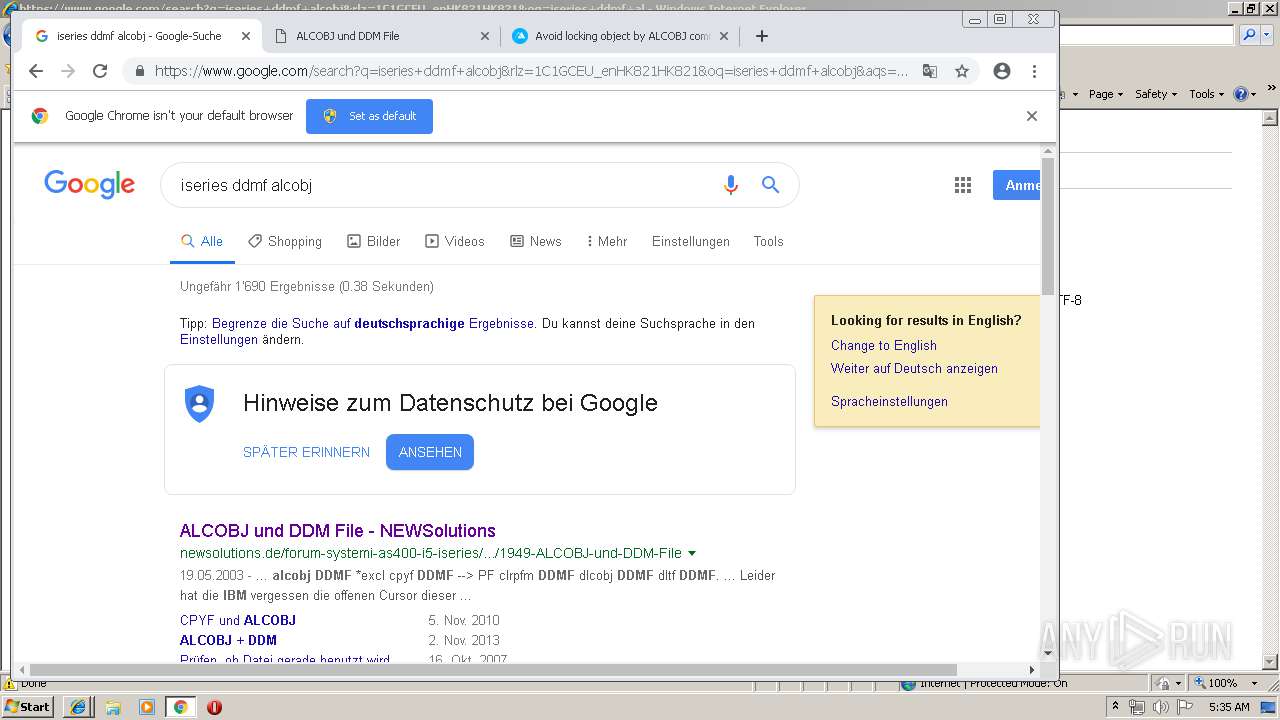 Malware analysis https://www.google.com/search?q=iseries+ddmf+alcobj ...