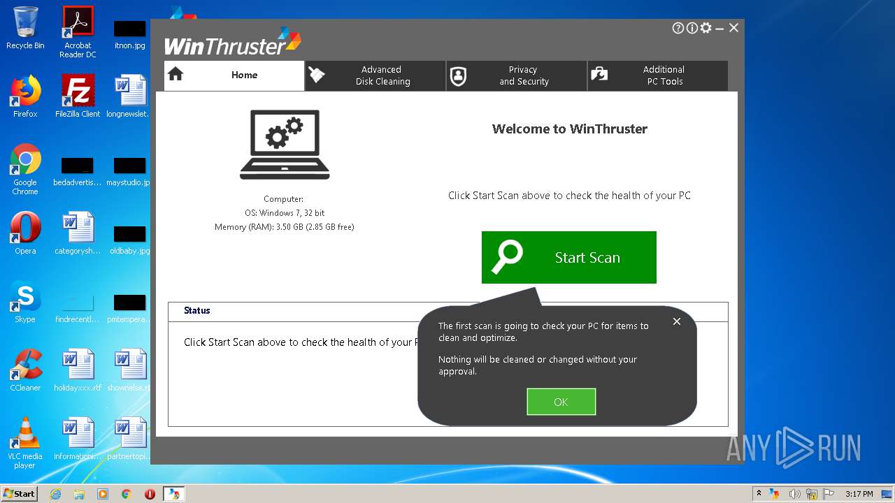 Malware analysis Setup_WinThruster_2020.exe No threats detected | ANY.RUN - Malware Sandbox Online