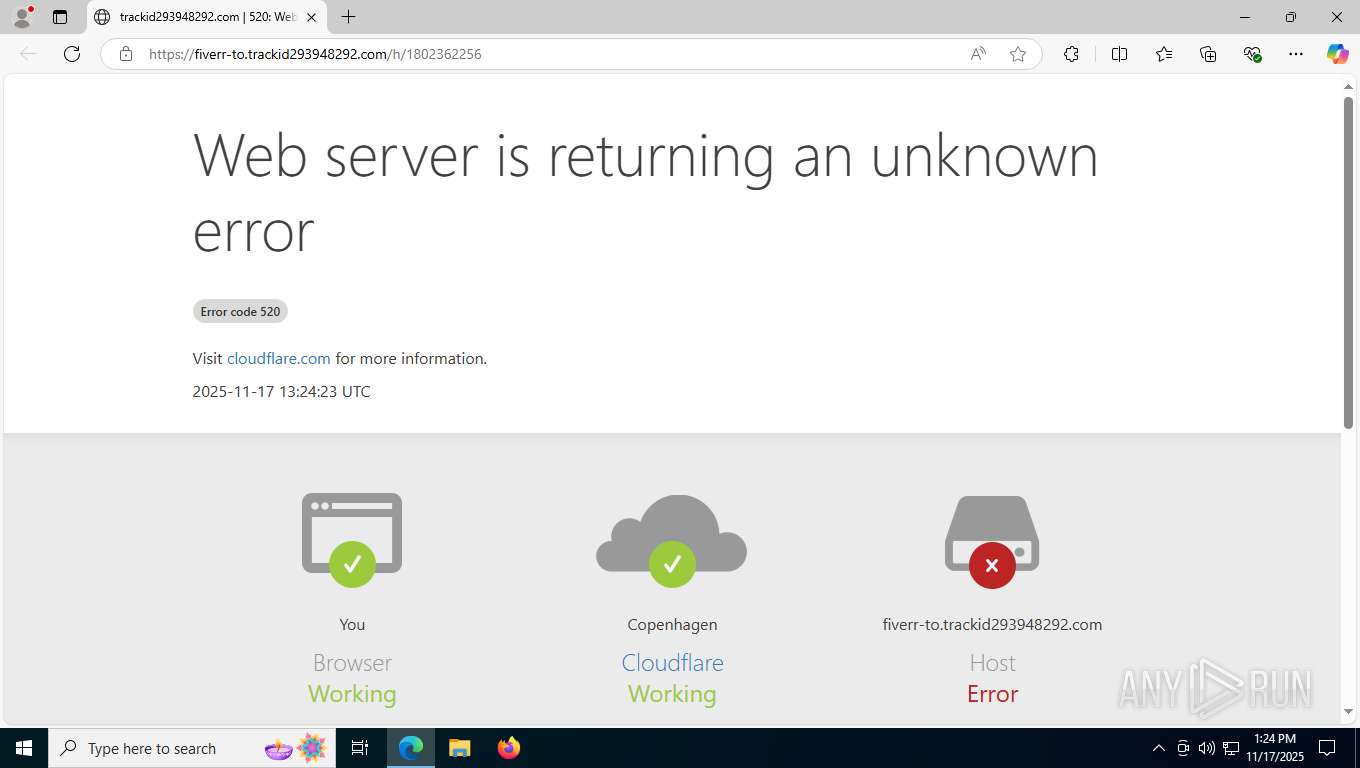 Malware analysis https://fiverr-to.trackid293948292.com/h/1802362256 Malicious activity | ANY ...