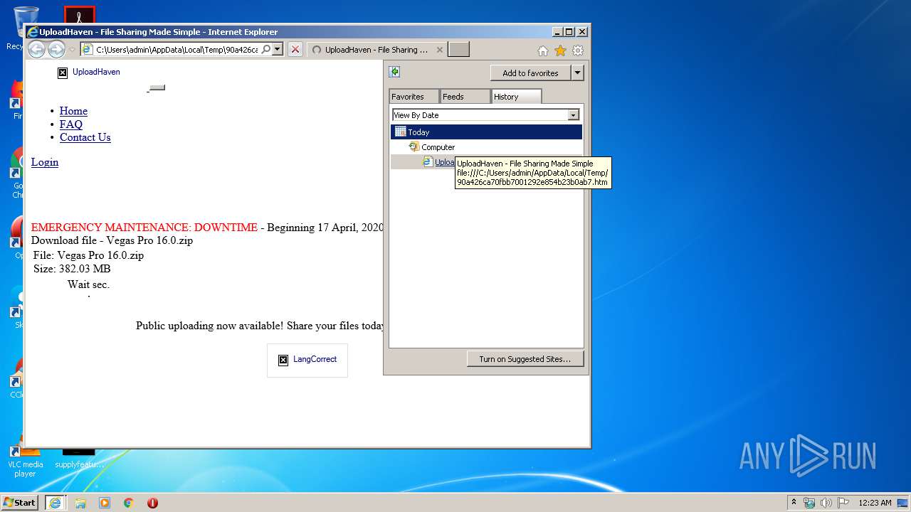 Analysis https://uploadhaven.com/download/90a426ca70fbb7001292e854b23b0ab7 Malicious activity ...