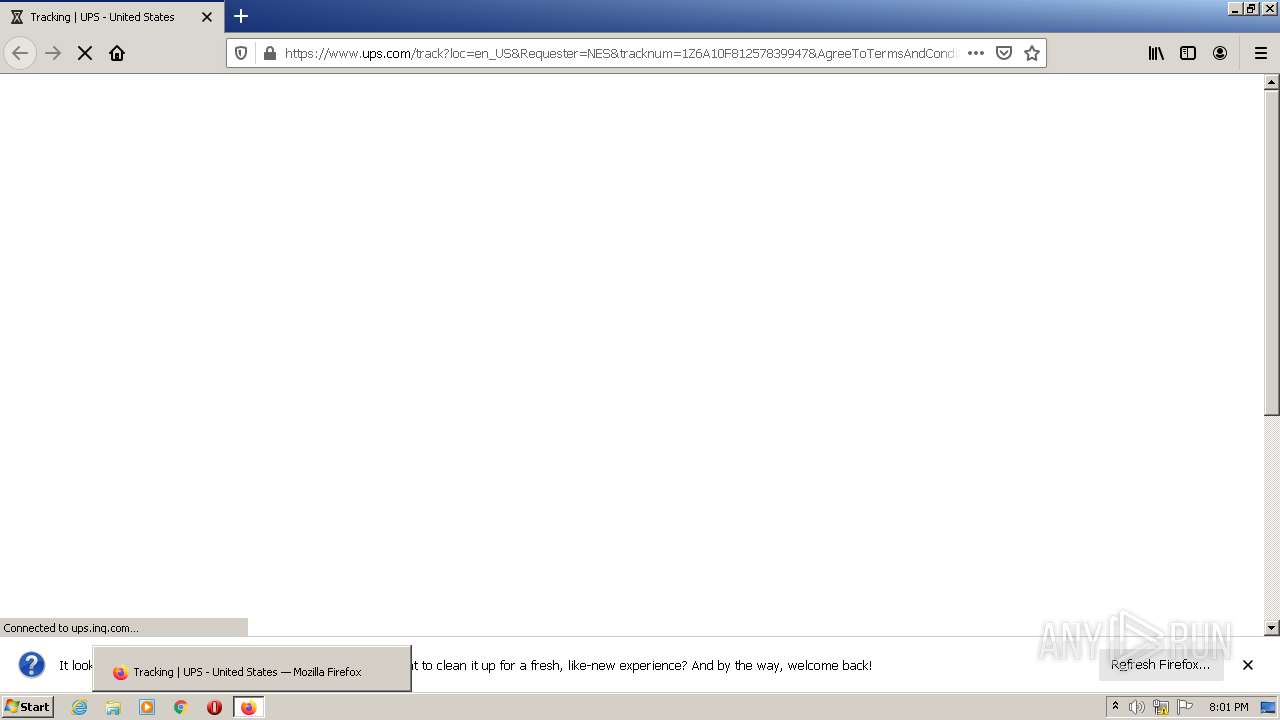 Malware analysis https://www.ups.com/track?loc=en_US&Requester=NES&tracknum=1Z6A10F81257839947 ...