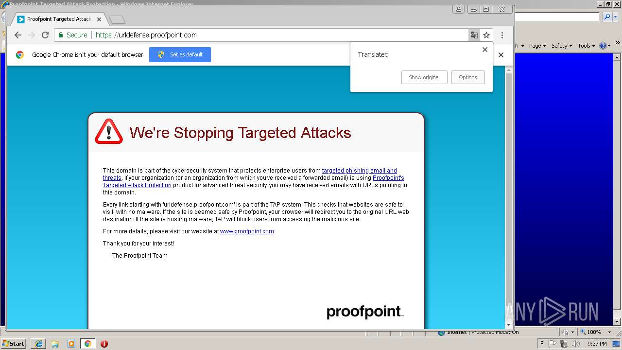 Malware analysis https://urldefense.proofpoint.com/ No threats detected | ANY.RUN - Malware ...