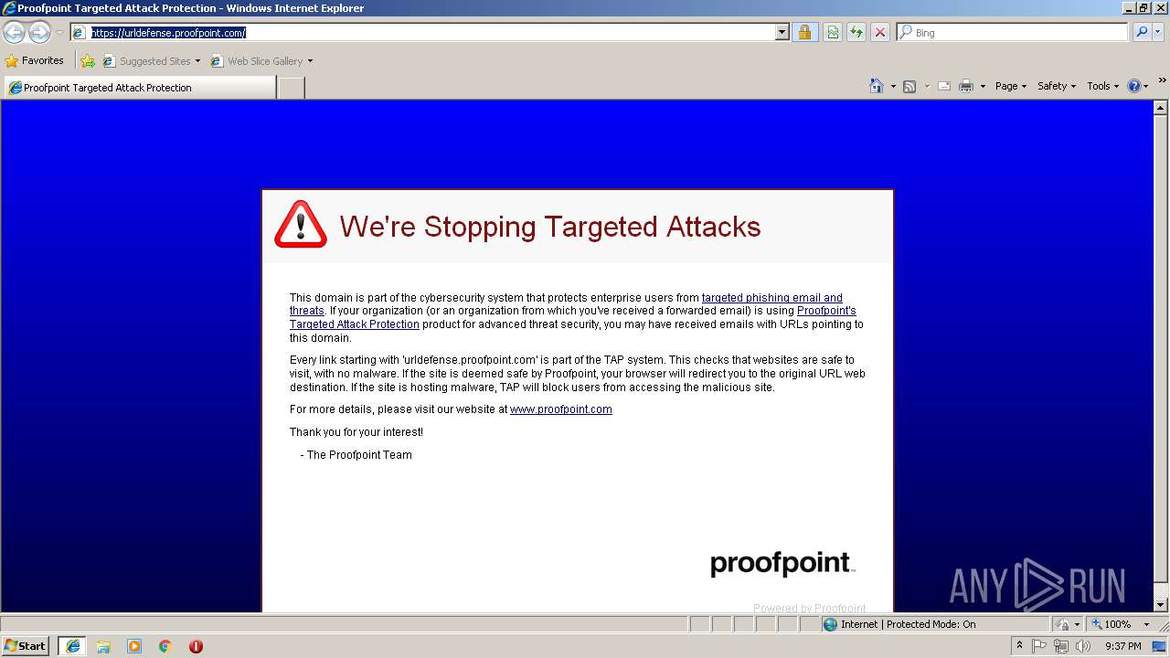 Malware analysis https://urldefense.proofpoint.com/ No threats detected | ANY.RUN - Malware ...