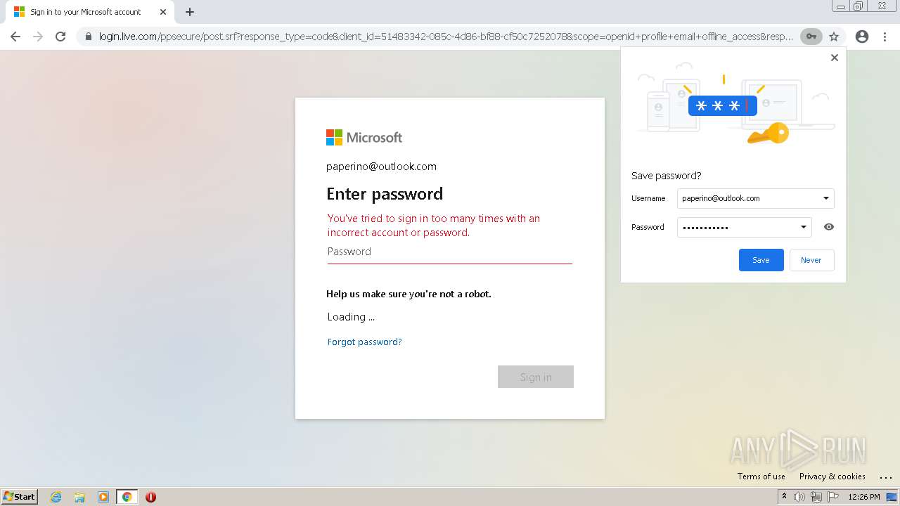 Malware analysis https://account.activedirectory.windowsazure.com Malicious activity | ANY.RUN ...