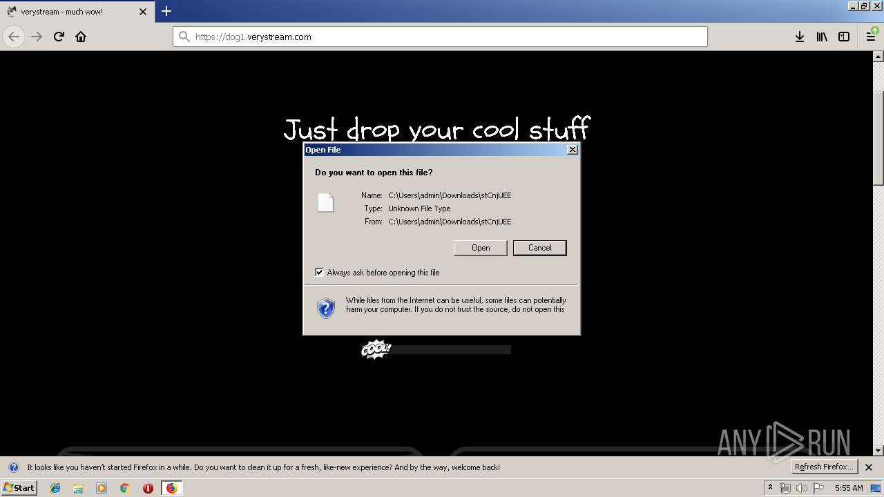Malware analysis http://verystream.com/ No threats detected | ANY.RUN ...
