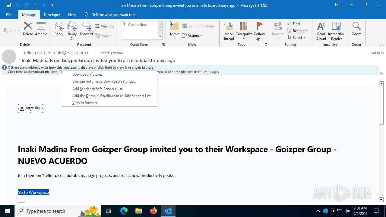 Malware analysis ForwardedMessage.eml Malicious activity | ANY.RUN ...