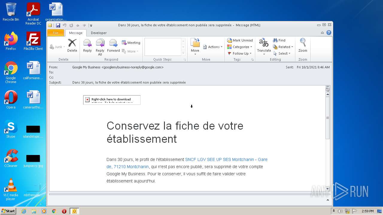 Analysis eml (MD5: A461F9EA345BFC8A06D3D96CFB9422C6) Malicious activity ...