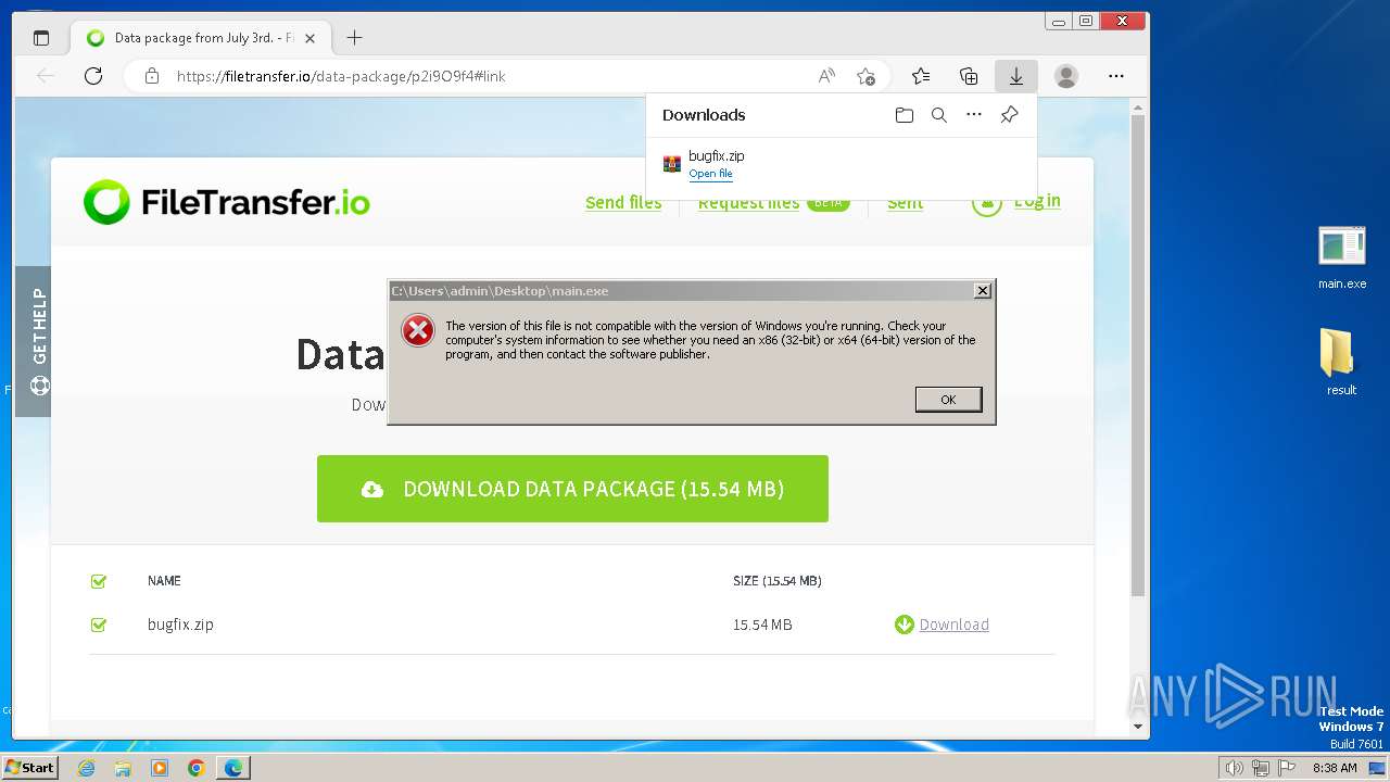 Malware analysis https://filetransfer.io/data-package/p2i9O9f4#link Malicious activity | ANY.RUN ...