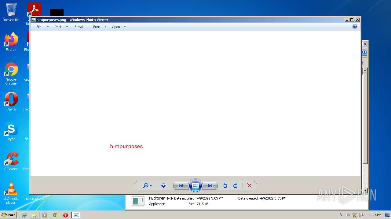 Malware analysis Hydrogen.exe Malicious activity | ANY.RUN - Malware ...