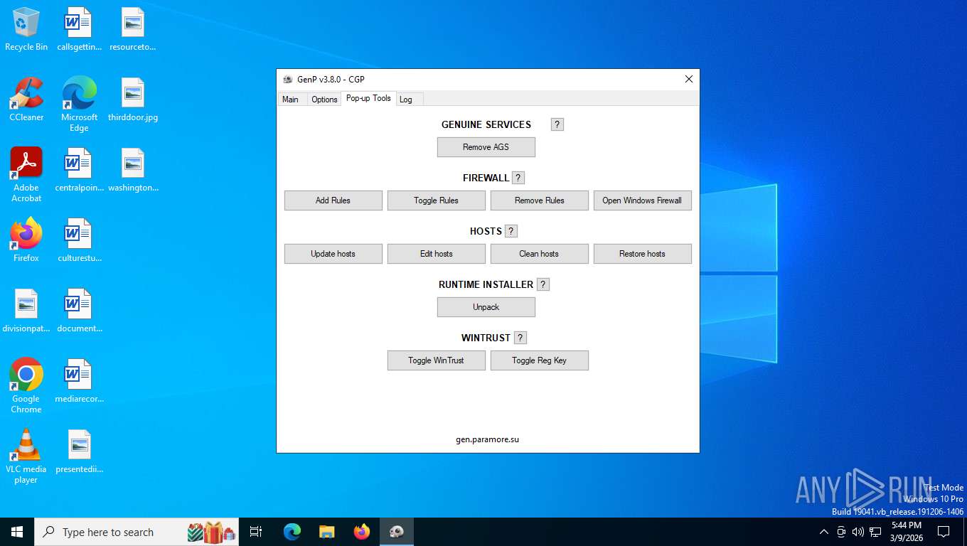 Malware analysis GenP-v3.8.0.exe Malicious activity | ANY.RUN - Malware ...